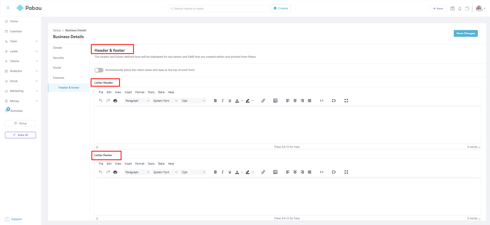 How to Template Letter Headers and Footers